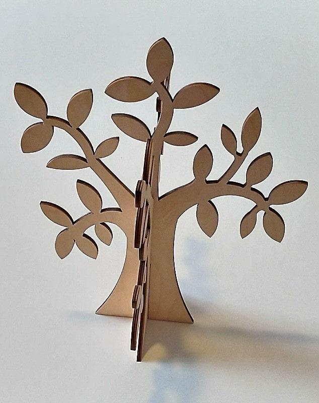 Albero in legno stilizzato foglie ulivo colore naturale per arredo ...